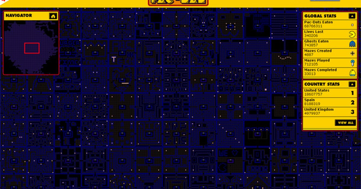 G1 - Usuários do Facebook criam o maior labirinto de 'Pac-man' do mundo ...