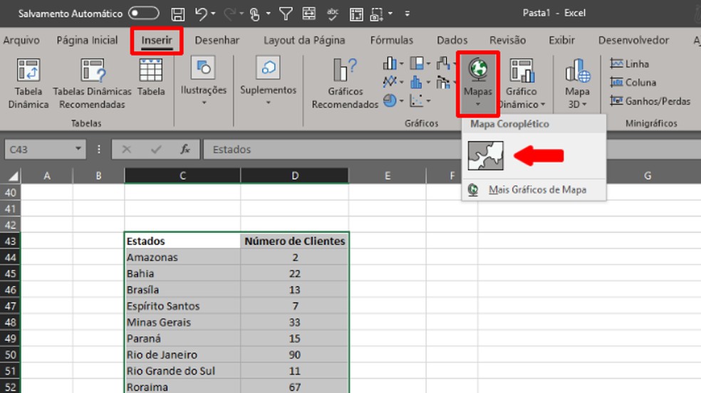 Como inserir e configurar mapas dinâmicos em planilhas do Excel ...