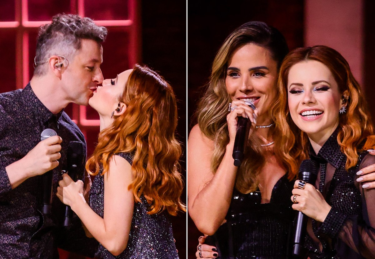 Sandy troca beijos com o marido, e recebe Wanessa e mais famosos em ...