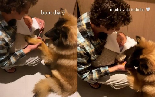 Julia Faria mostra cachorro conhecendo sua filha: "Minha vida todinha ...
