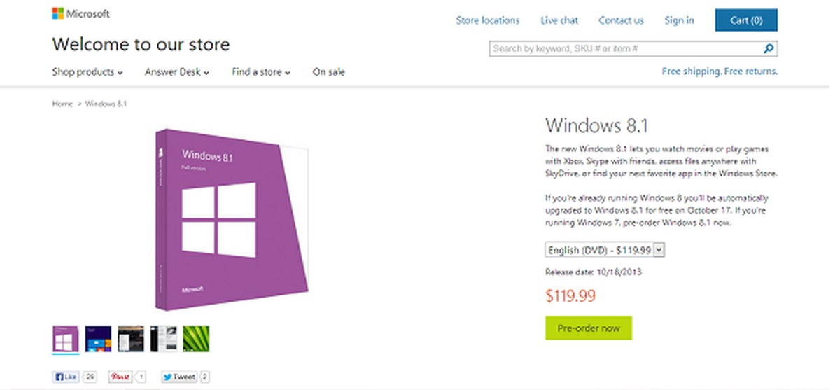 Windows 8.1 já tem pré-venda em loja da Microsoft nos EUA; veja os ...