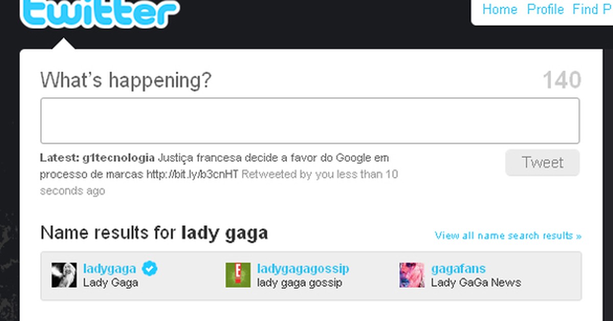 G1 - Twitter inclui nomes de usuários em busca embutida - notícias em ...