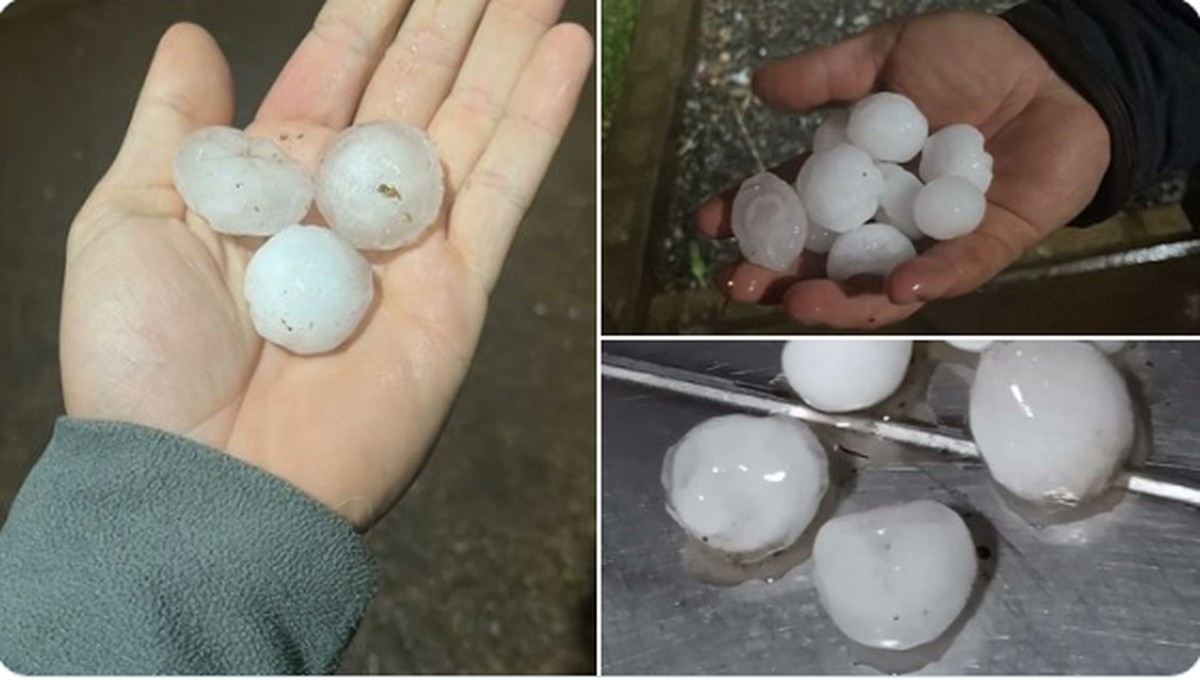 Vídeo: chuva de granizo marca início do inverno em Santa Catarina