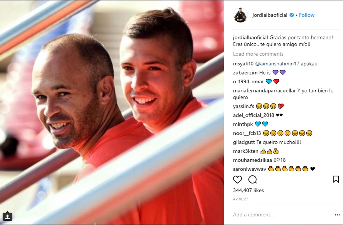 Em entrevista, Jordi Alba rebate críticas a Iniesta: "Está em outro ...