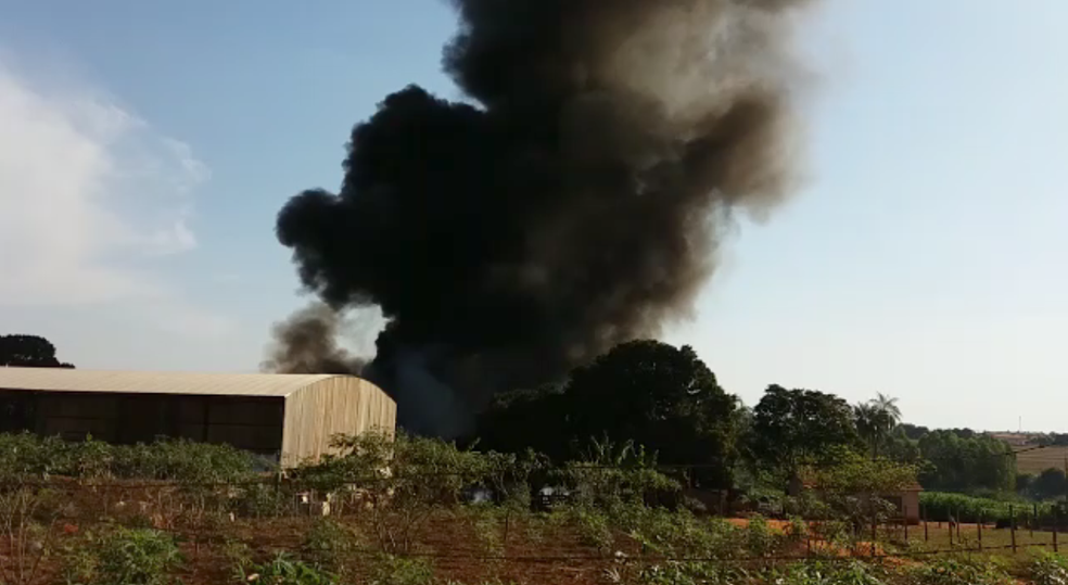 Incêndio em mato se alastra e atinge depósito de reciclagem em Tanabi ...