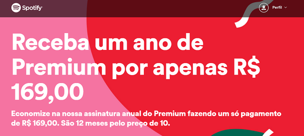 Spotify Premium anual dá acesso a 12 meses pagando o equivalente a 10 ...