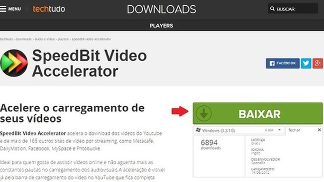 SpeedBit Video Accelerator | Software | TechTudo