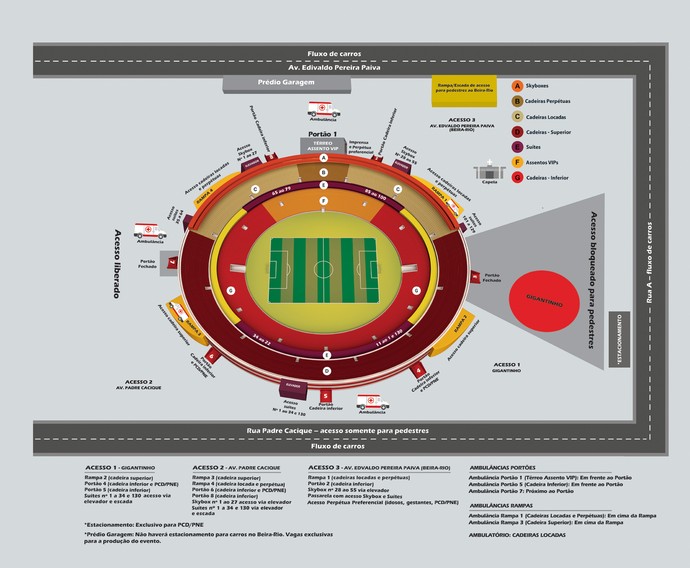 Os caminhos rumo ao Beira-Rio: veja os acessos ao estádio para ...