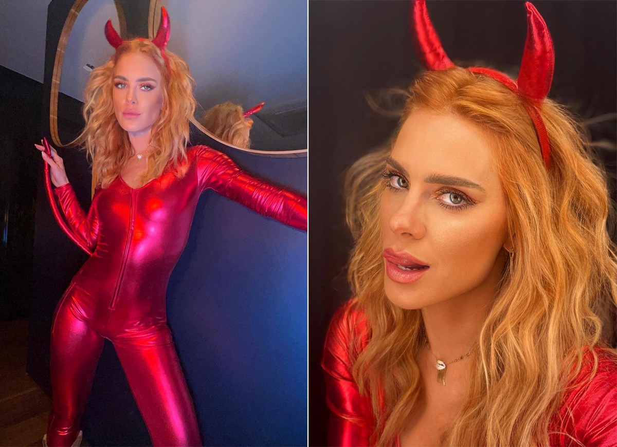 Aos 44, Carolina Dieckmann se fantasia de diabinha: "Dorme no formol ...