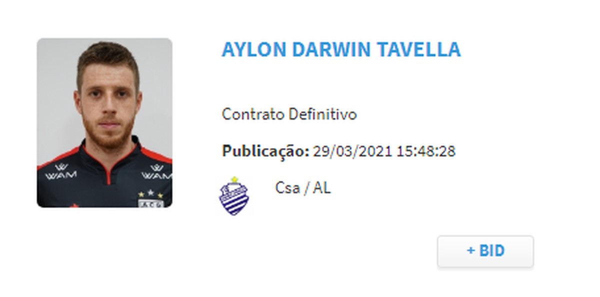 Nome no BID: atacante Aylon é regularizado pelo CSA | csa | ge