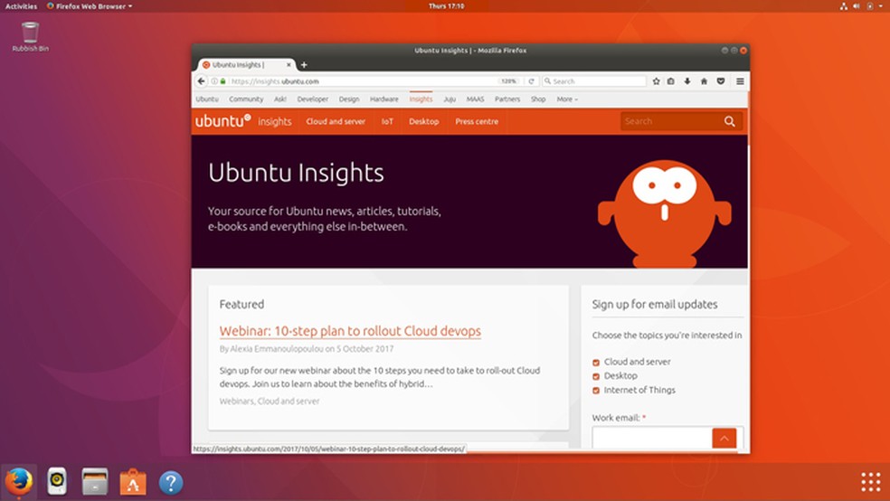 Ubuntu 17.10 ganha retorno da interface GNOME | Downloads | TechTudo