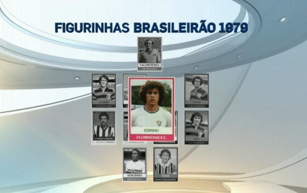 Comentarista Edinho revê a sua figurinha, pelo Flu, em álbum de 79 ...