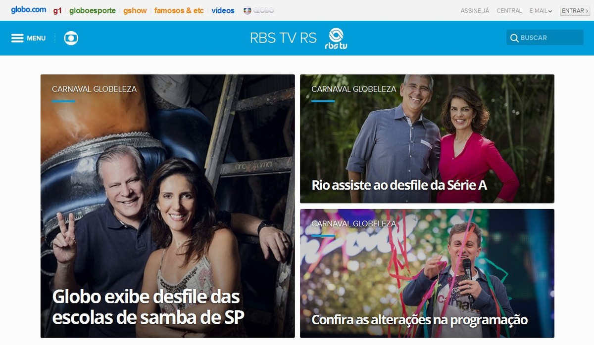 Site Da Rbs Tv Recebe Atualização Para Melhor Navegação Do Usuário