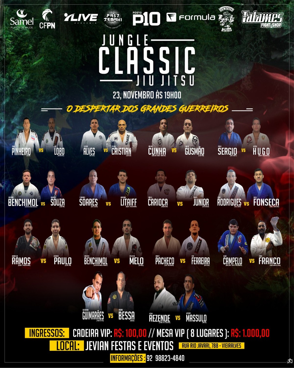 Encaradas da segunda edição do Jungle Classic acontece neste sábado ...