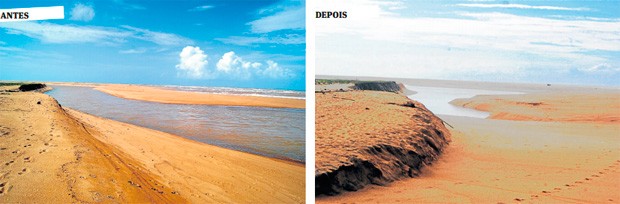 G1 - Rio Doce não alcança mais o mar na foz de Regência, em Linhares ...