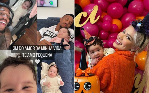 Karoline Lima celebra 3 meses da filha, Cecília, em clima de Dia das Bruxas; Militão faz post ...