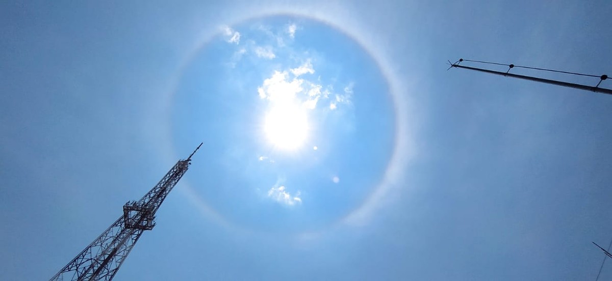 Halo solar se forma no céu de Cuiabá; veja como surge o fenômeno | Mato ...