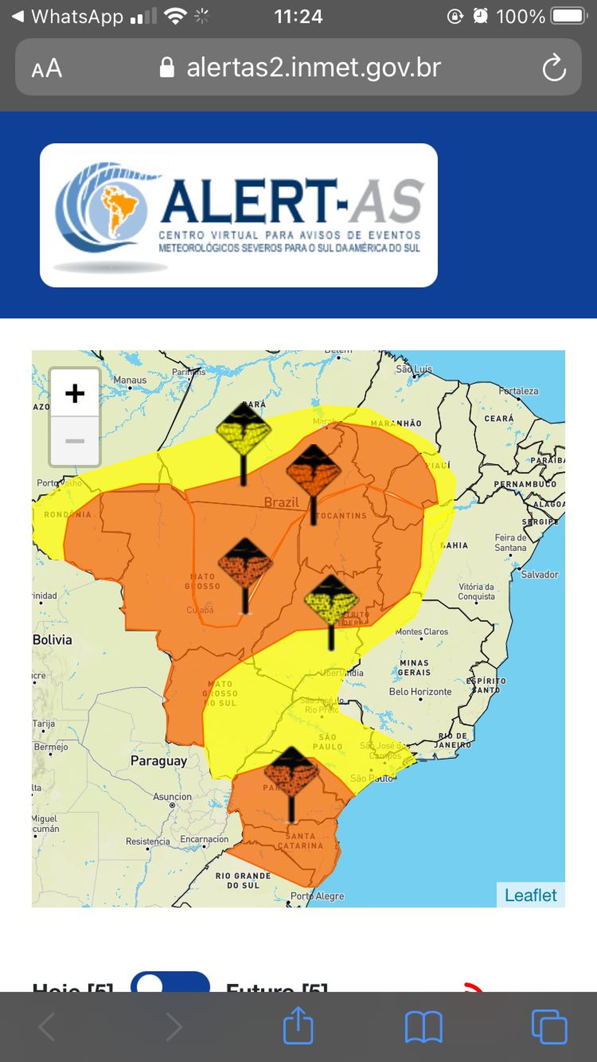 Inmet emite alertas laranja de perigo de tempestades e chuvas intensas ...