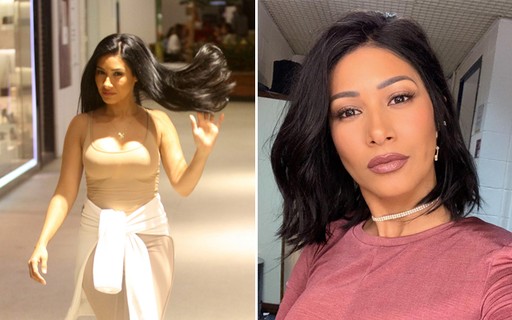 Com os cabelos compridos, Simaria desfila para paparazzi em shopping ...