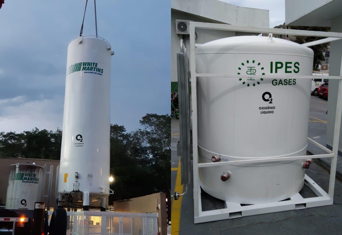 Tanques de oxigênio são instalados em unidades hospitalares do AM para liberar cilindros para o ...