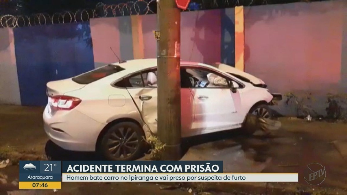 Homem é preso após bater carro furtado em muro na zona Norte de Ribeirão Preto, SP | Ribeirão ...
