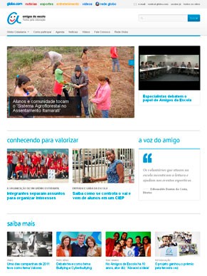 Rede Globo > amigos da escola - Projeto Amigos da Ecola ganha novo site ...
