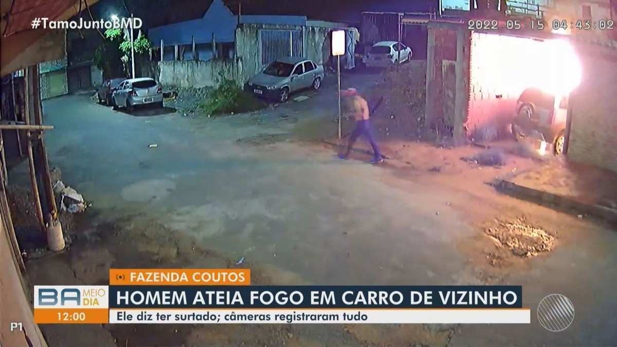 VÍdeo Homem é Suspeito De Atear Fogo No Carro Do Vizinho Em Salvador