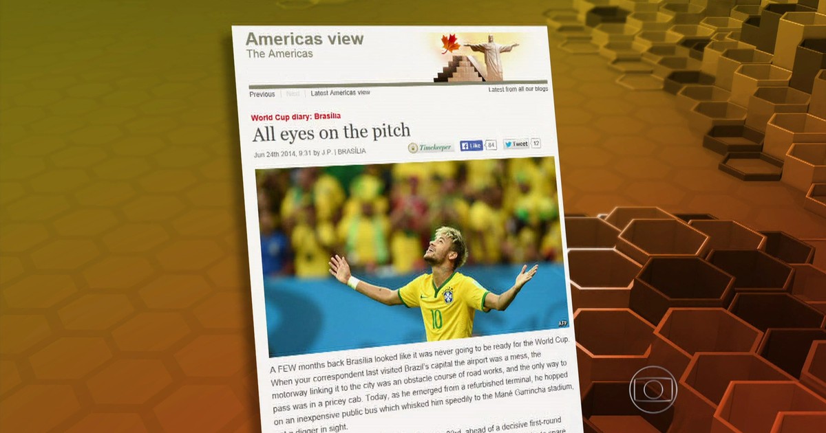 Jornal Nacional - Clima festivo e sucesso da Copa conquistam manchetes ...