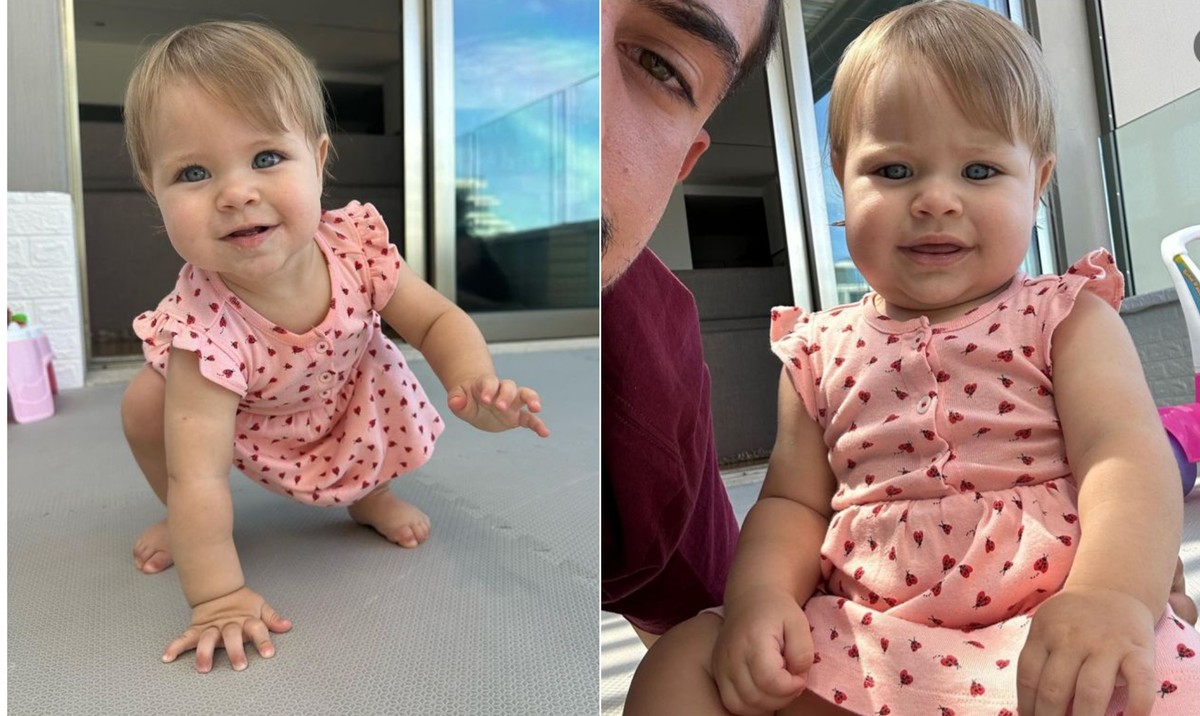 Fofura! Enzo Celulari brinca com a irmã Chiara, que tenta dar primeiros ...