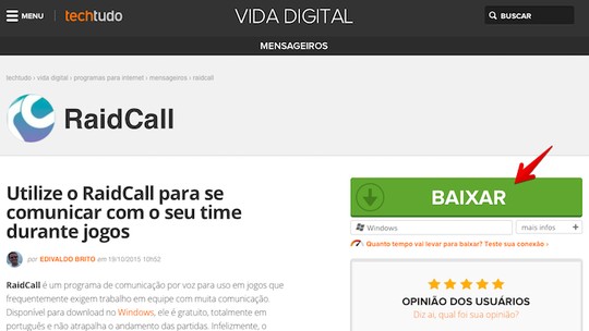 RaidCall | Software | TechTudo