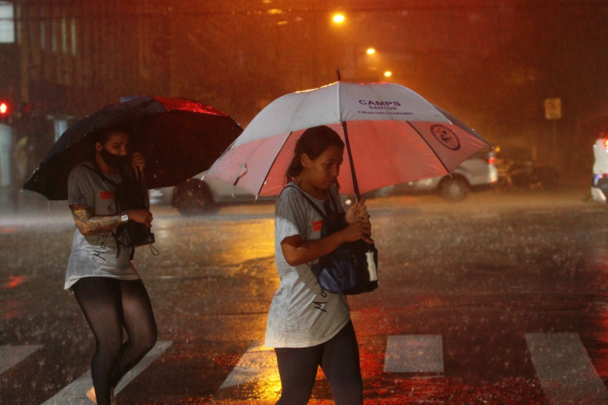 Defesa Civil alerta para a possibilidade chuva intensa em Santos a ...