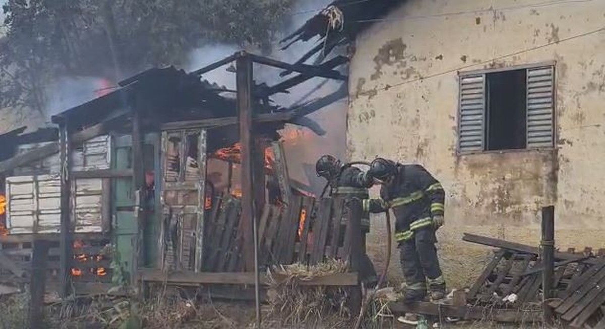 Fogo em mato se alastra e atinge barracos em comunidade perto da ...