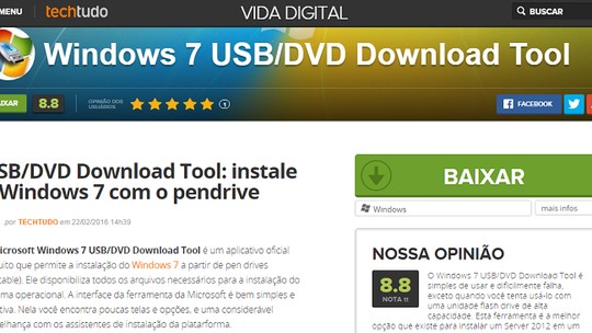 Windows 7 USB/DVD Download Tool | Software | TechTudo