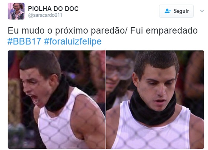 Frase de Luiz Felipe viraliza na internet após indicação para o Paredão ...