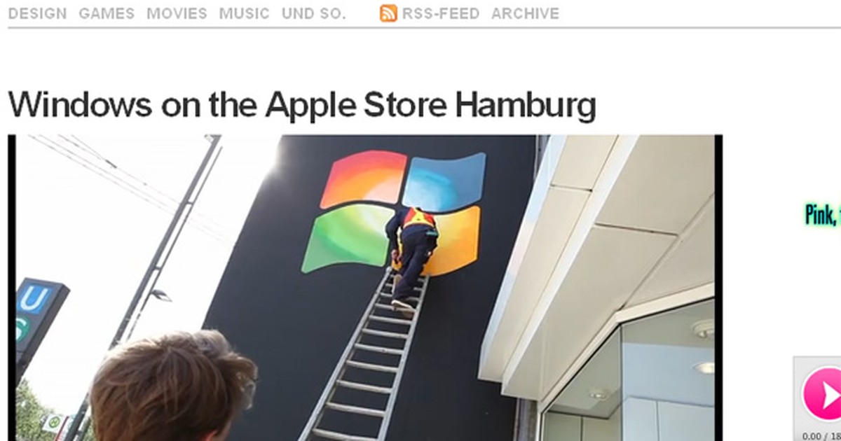 G1 - Brincadeira coloca logotipo do Windows em loja da Apple - notícias ...