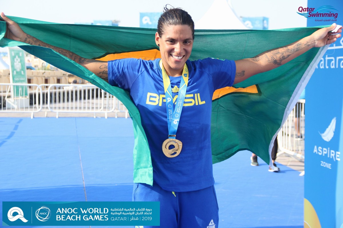 Ana Marcela é ouro nos Jogos Mundiais de Praia em Doha | natação | ge