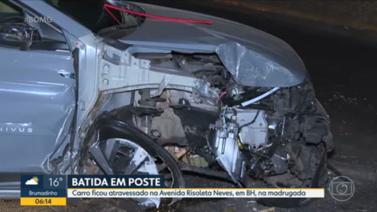 Motorista bate em poste, interrompe energia e fecha avenida em BH | Minas Gerais | G1