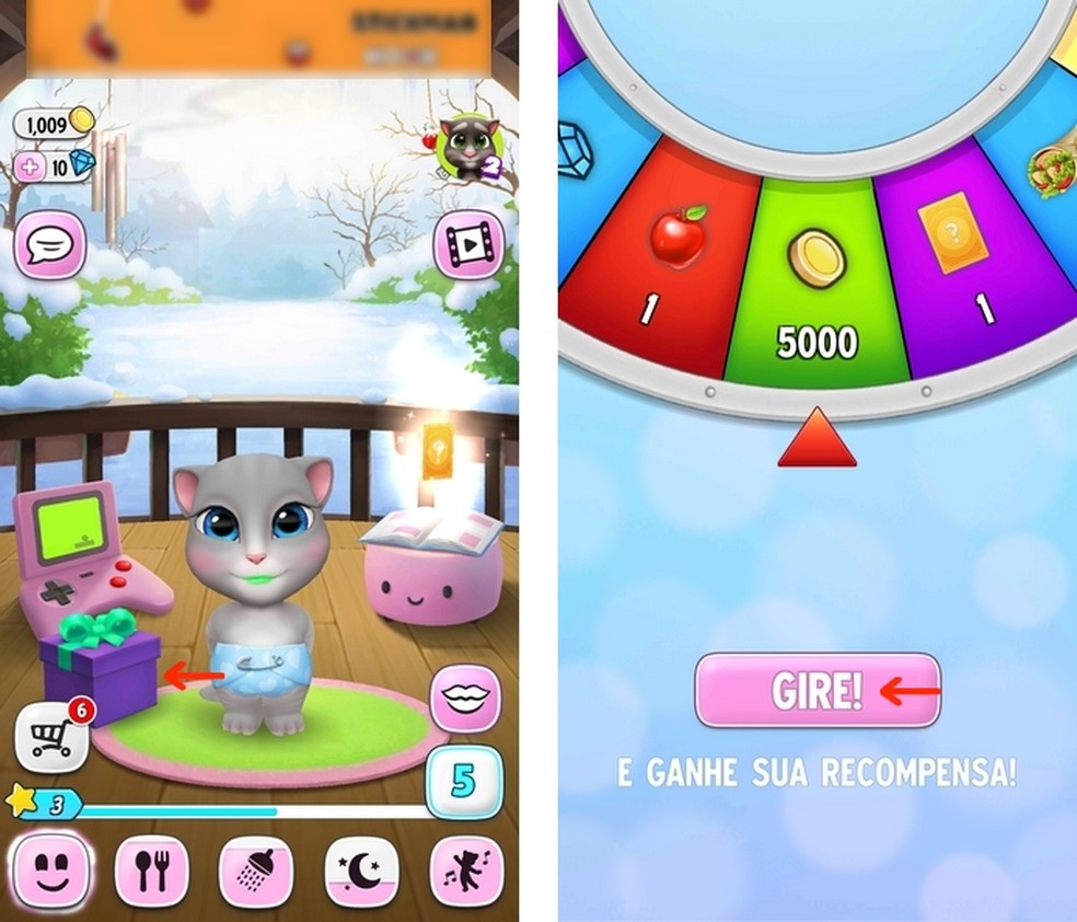 Como usar o Minha Talking Angela, jogo da gatinha falante para celular ...