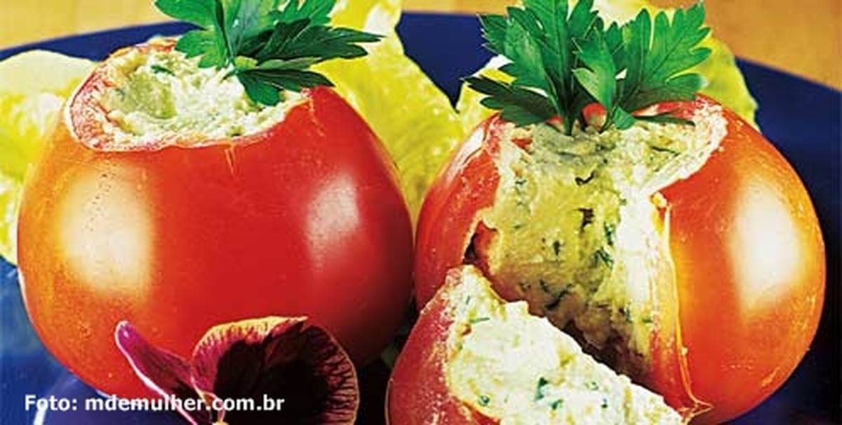 Tomate recheado com ricota | Acompanhamentos | Receitas
