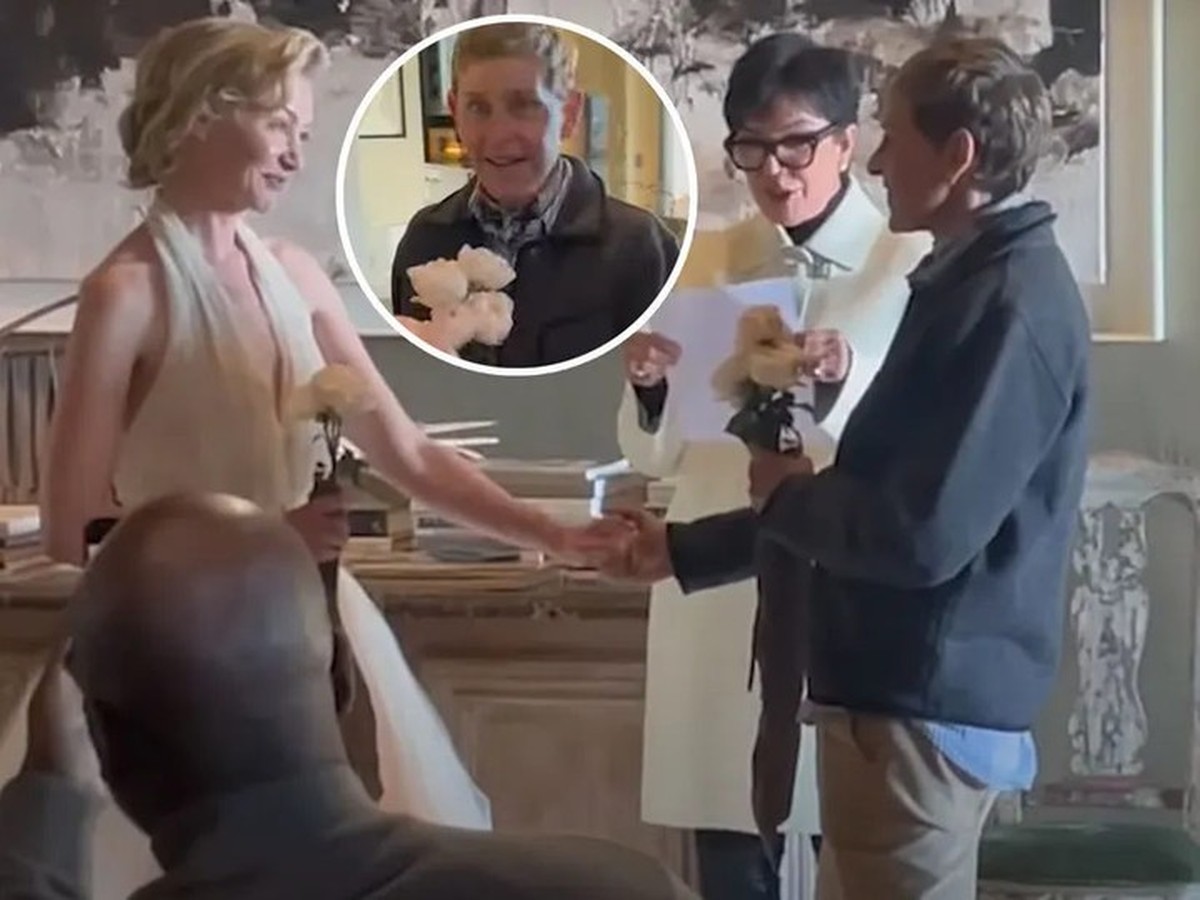 Ellen DeGeneres e mulher renovam votos de casamento em cerimônia feita ...