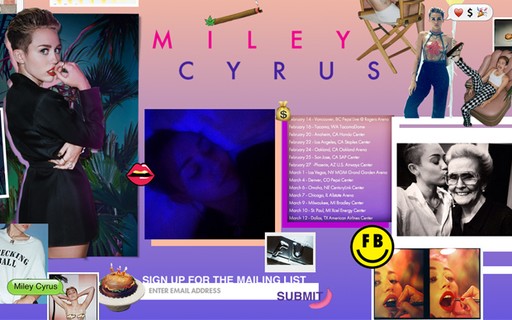 Miley Cyrus estreia novo layout de site com animação de maconha - Quem ...