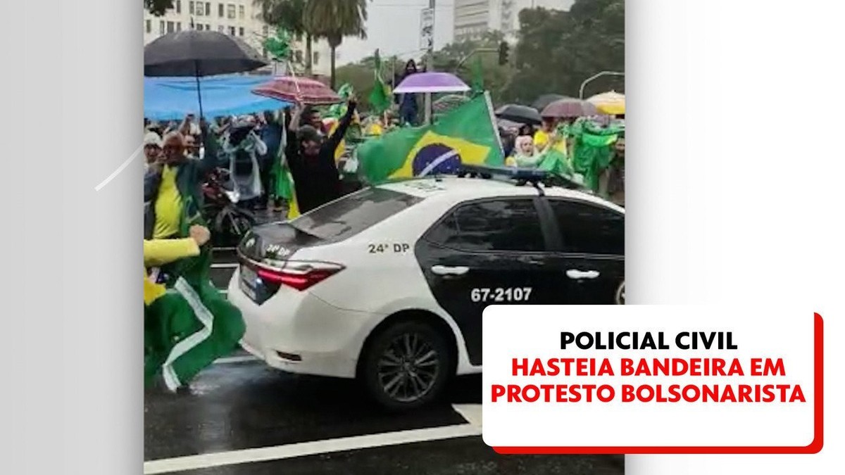 Policial civil é investigado por usar bandeira em viatura durante ...