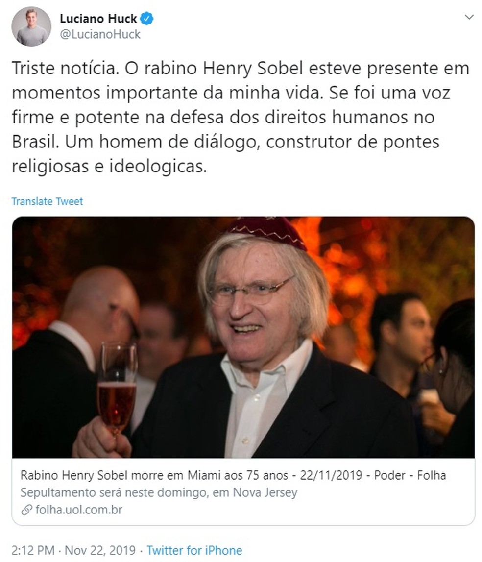 Henry Sobel: veja repercussão da morte do rabino | São Paulo | G1