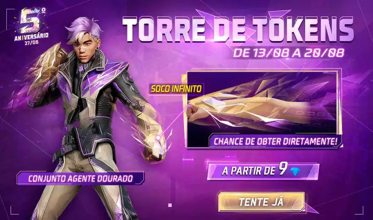 Free Fire: Torre de Tokens tem novo punho Soco Infinito e skin inédita | free fire | ge