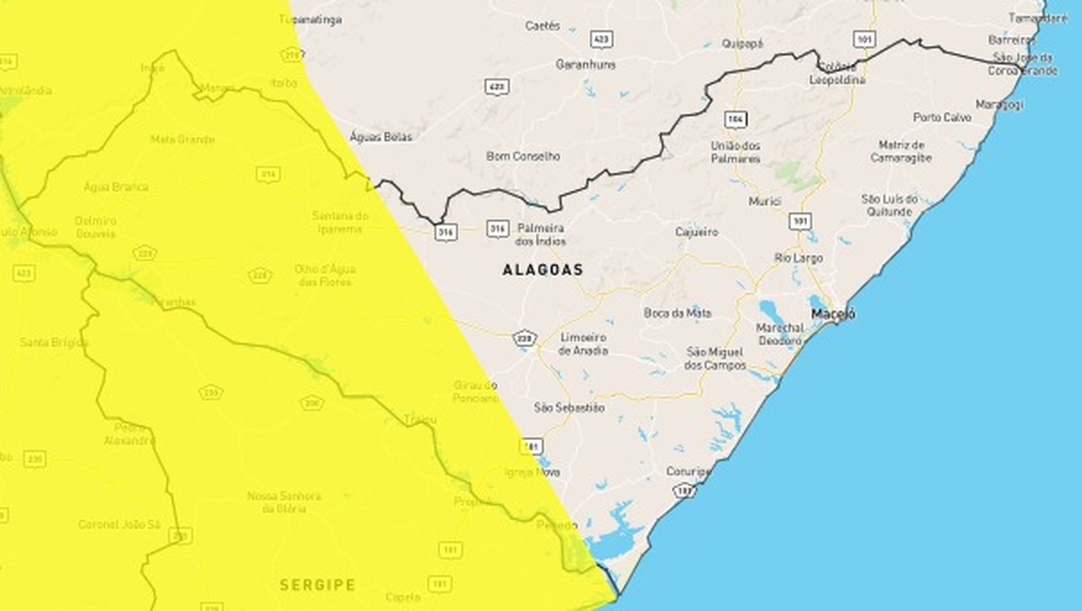 Inmet amplia alerta de chuvas para 35 cidades de Alagoas | Alagoas | G1