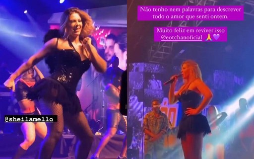 Sheila Mello se apresenta com É O Tchan e se emociona: "Sou muito grata ...