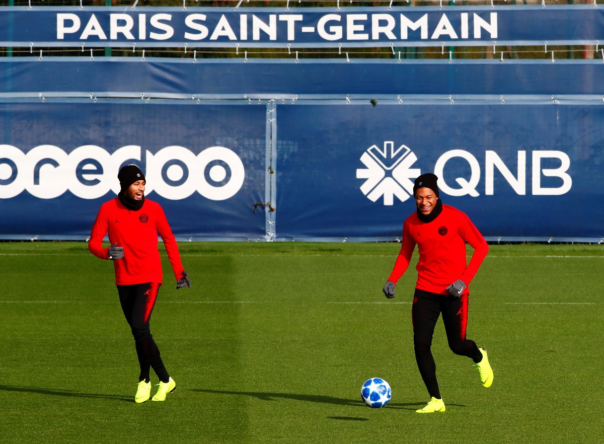 Treino do PSG tem caneta de Neymar em Mbappé e desfalque de Thiago ...