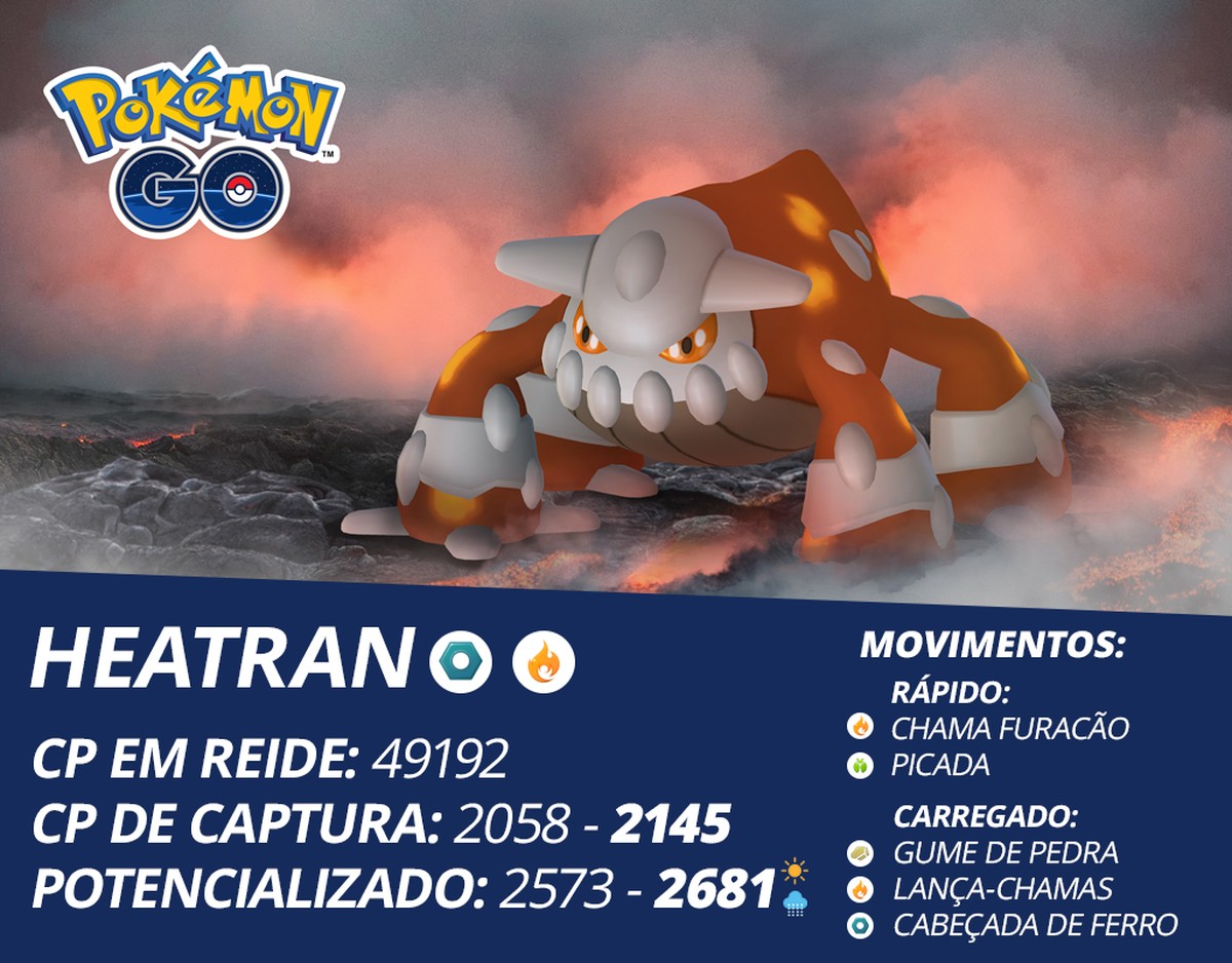 Pokémon GO: como pegar Heatran nas reides, melhores ataques e counters ...