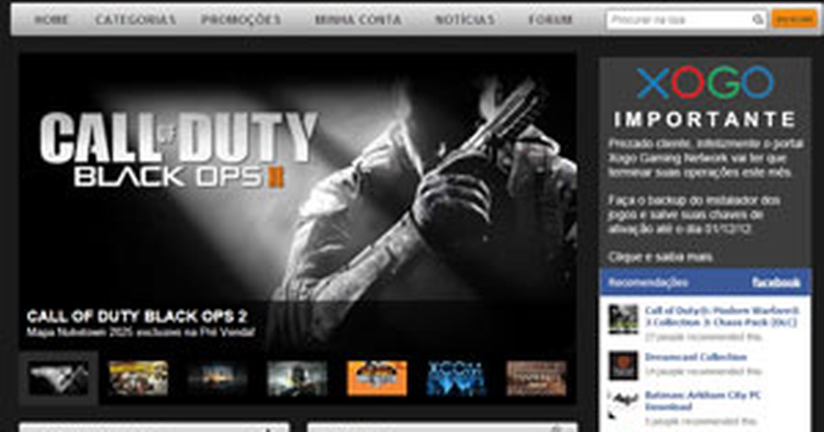 G1 - Serviço de venda de games por download Xogo encerra atividades ...