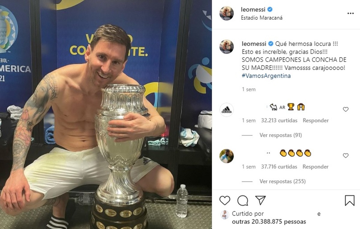 Eterna rivalidade: Messi supera CR7 com 20 milhões de curtidas em foto ...